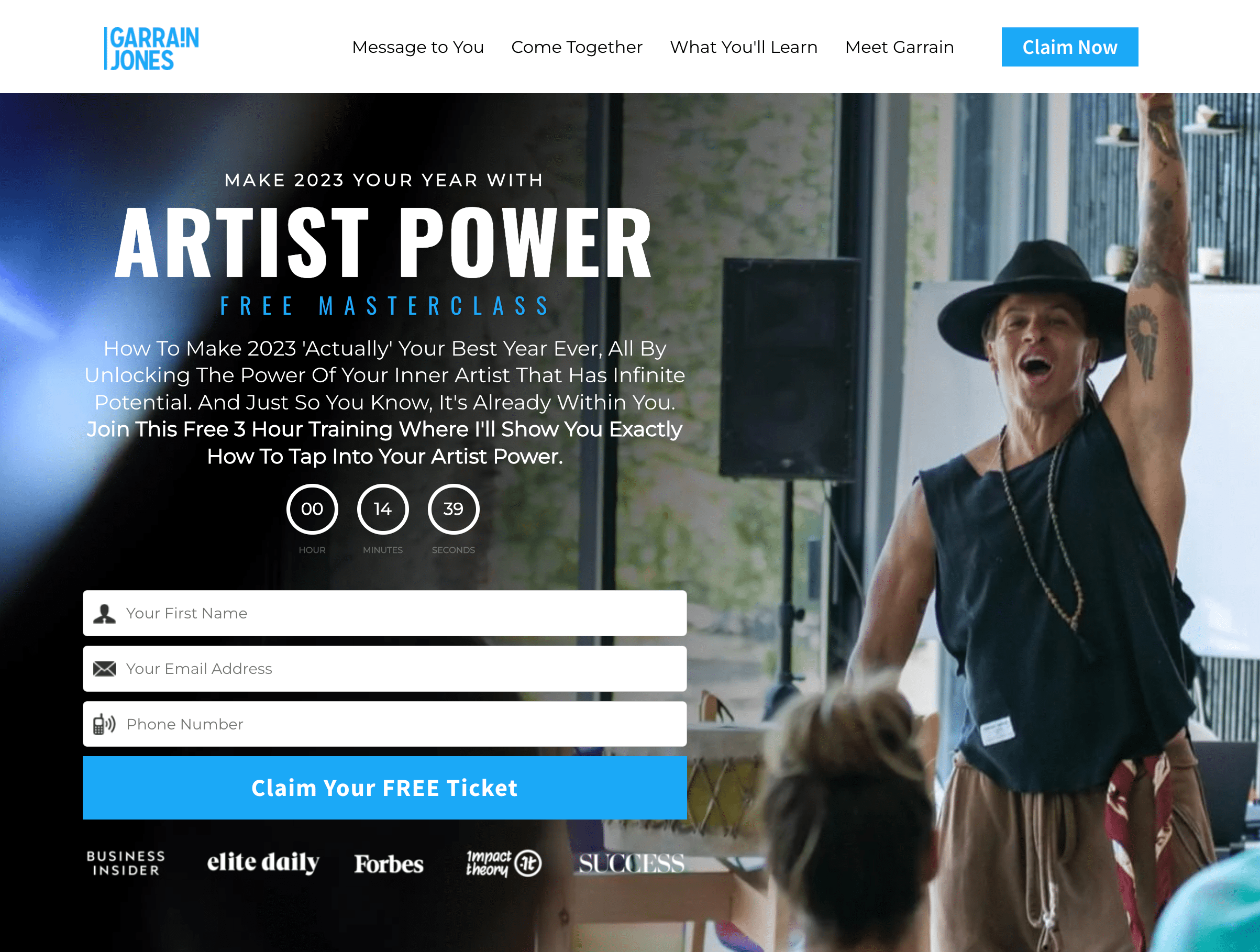 [On-Demand] Artist Power Free Masterclass | Garrain Jones