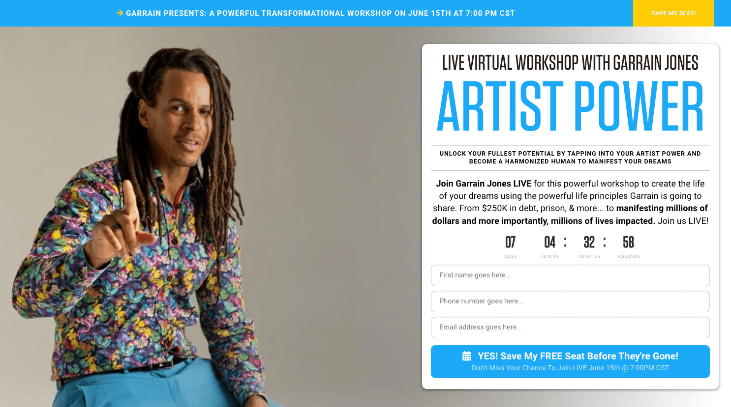 [LIVE Virtual Workshop] Unlock Your Artist Power with Garrain Jones